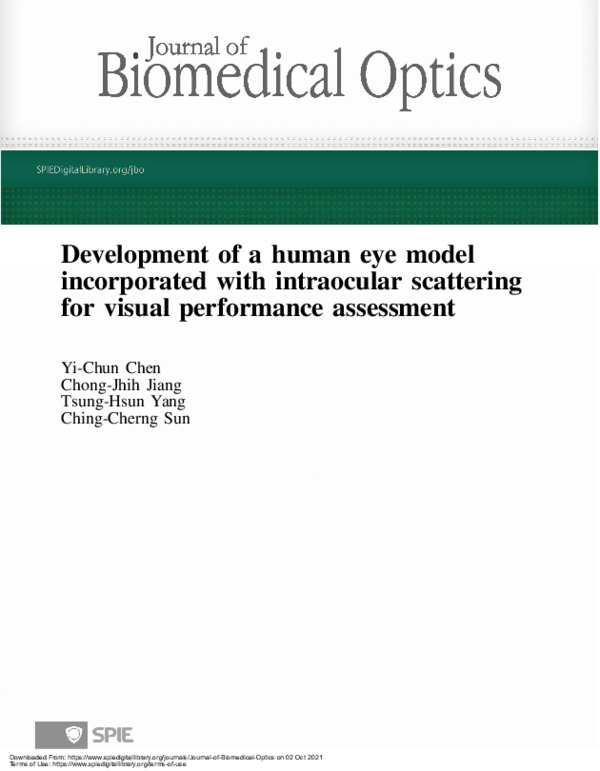 (PDF) Development of a human eye model incorporated with intraocular ...