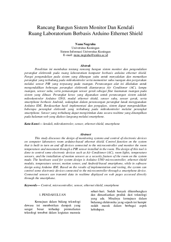 (PDF) Rancang Bangun Sistem Monitor Dan Kendali Ruang Laboratorium ...