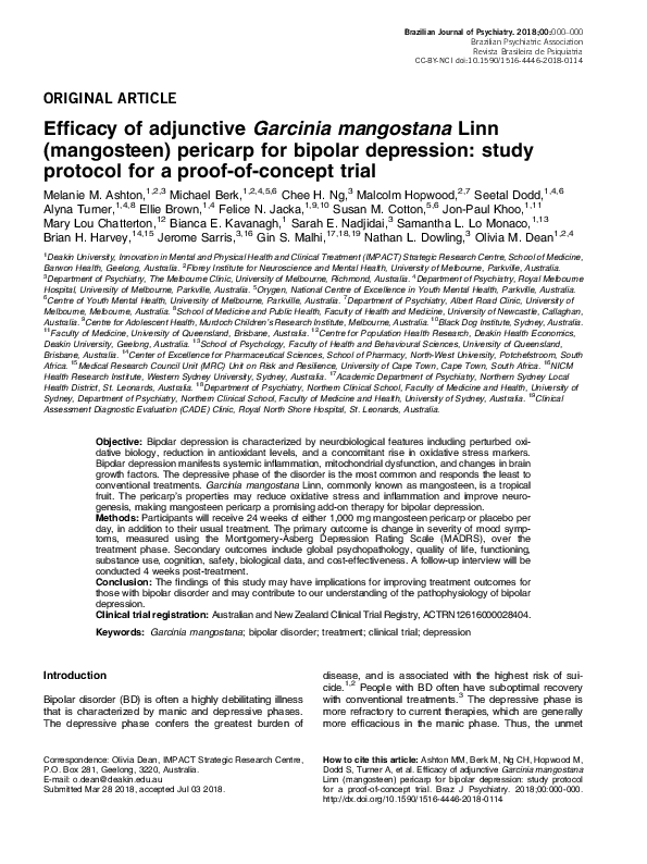 (PDF) Efficacy of adjunctive Garcinia mangostana Linn (mangosteen ...