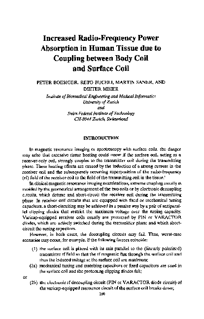 (PDF) Increased Radio-Frequency Power Absorption in Human Tissue due to ...