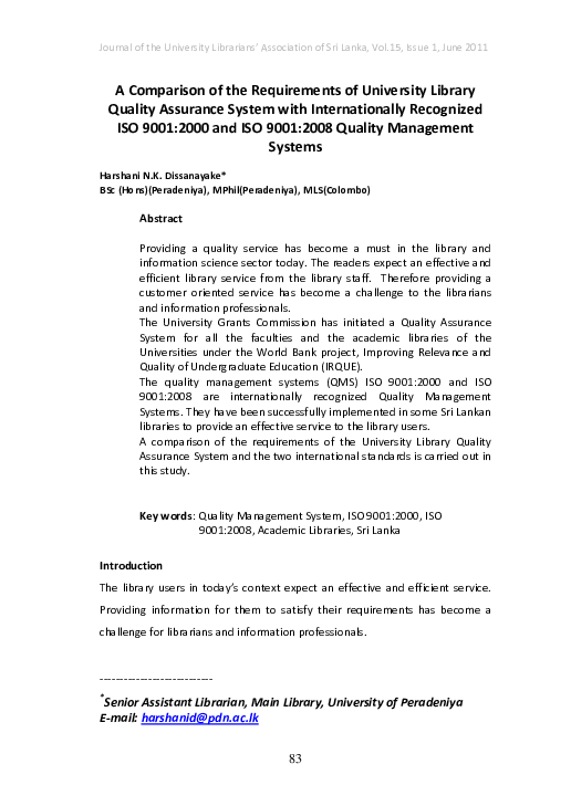 (PDF) A Comparison of the Requirements of University Library Quality ...