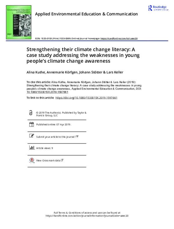 (PDF) Strengthening their climate change literacy: A case study ...