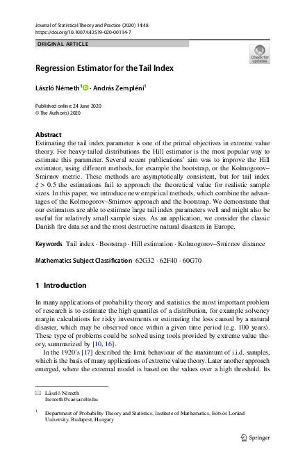 (PDF) Regression Estimator for the Tail Index