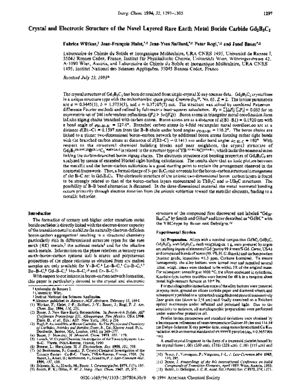 (PDF) Crystal and Electronic Structure of the Novel Layered Rare Earth ...