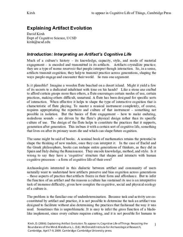 (PDF) Explaining artifact evolution