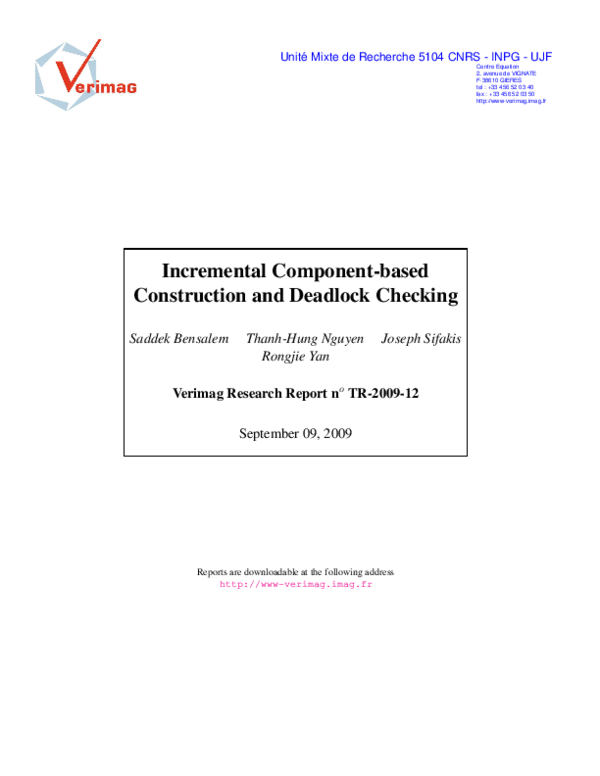 (PDF) Incremental component-based construction and verification using invariants