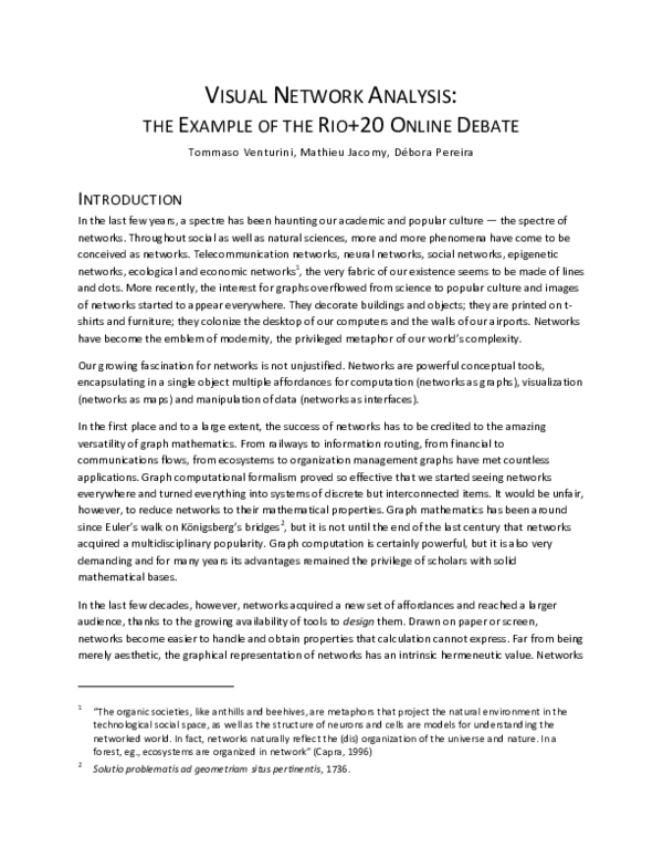 (PDF) Visual Network Analysis