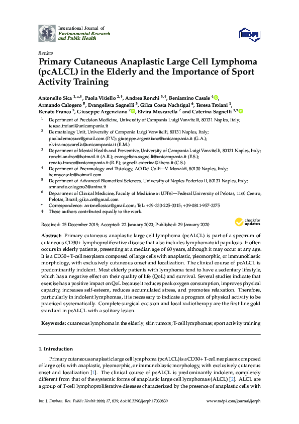 (PDF) Primary Cutaneous Anaplastic Large Cell Lymphoma (pcALCL) in the ...