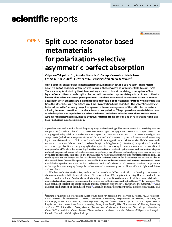 (PDF) Split-cube-resonator-based metamaterials for polarization ...