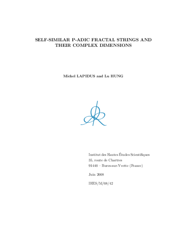 (PDF) Self-similar p-adic fractal strings and their complex dimensions