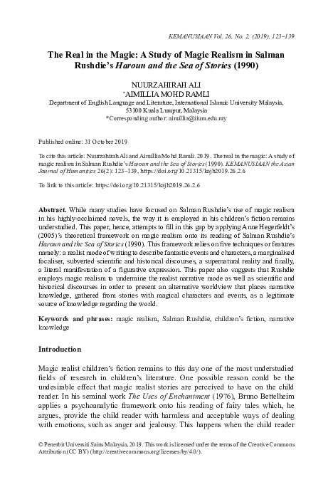 (PDF) The Real in the Magic: A Study of Magic Realism in Salman Rushdie ...