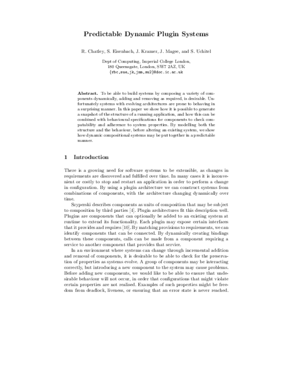 Pdf Predictable Dynamic Plugin Systems