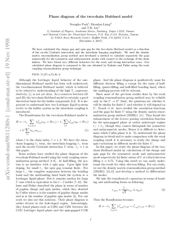 (PDF) Phase diagram of the two-chain Hubbard model