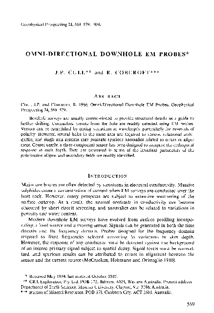 (PDF) Omni-Directional Downhole Em Probes*