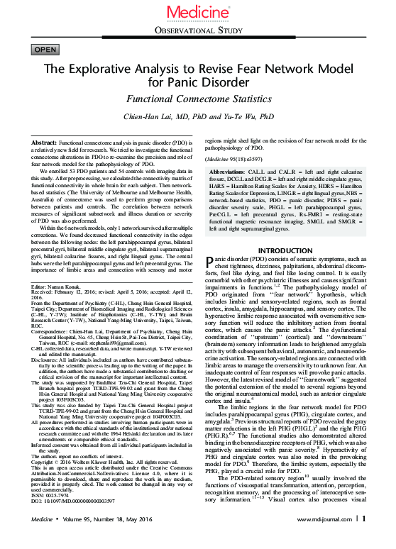 (PDF) The Explorative Analysis to Revise Fear Network Model for Panic ...