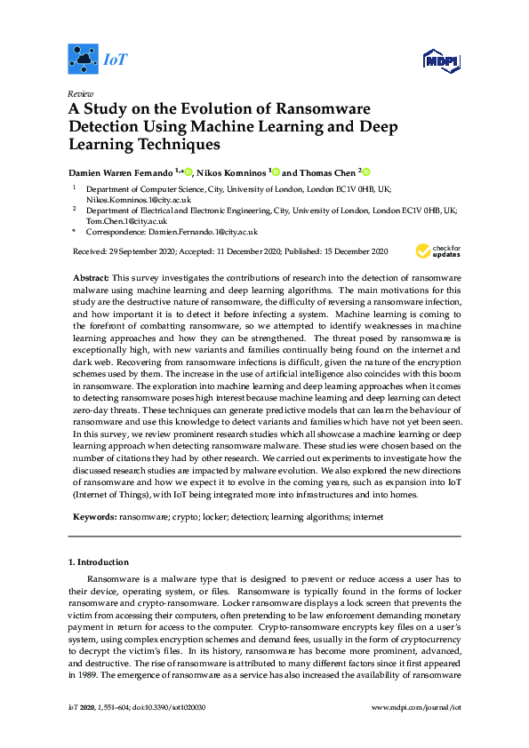 (PDF) A Study on the Evolution of Ransomware Detection Using Machine ...