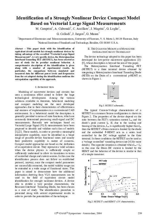 (PDF) Identification of a Strongly Nonlinear Device Compact Model Based ...