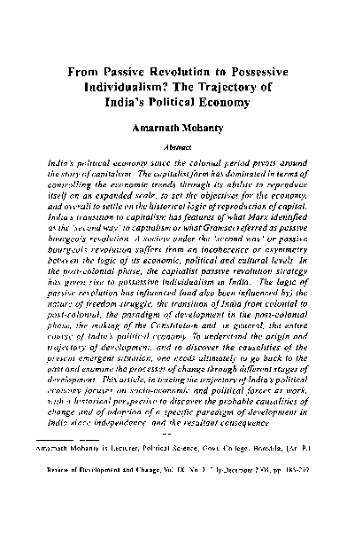 (PDF) From Passive Revolution to Possessive Individualism? The ...