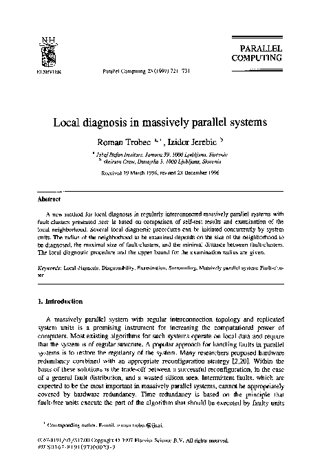 (PDF) Local diagnosis in massively parallel systems