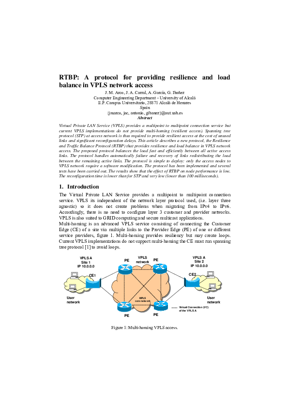 (PDF) RTBP: A protocol for providing resilience and load balance in ...