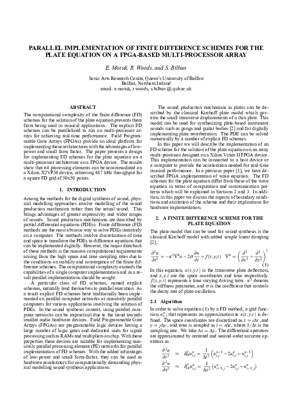 Pdf Parallel Implementation Of The Finite Difference Time Domain