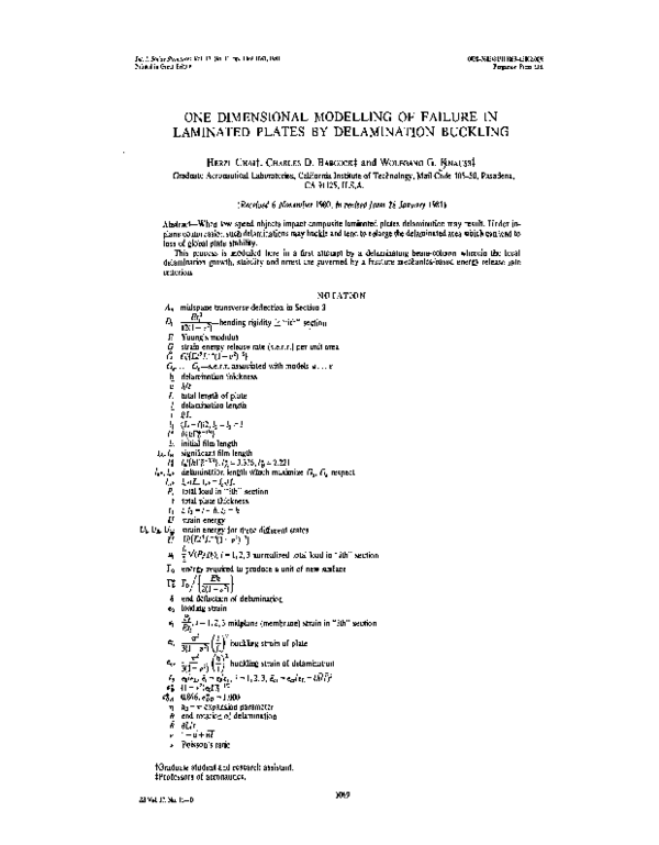 (PDF) One dimensional modelling of failure in laminated plates by ...