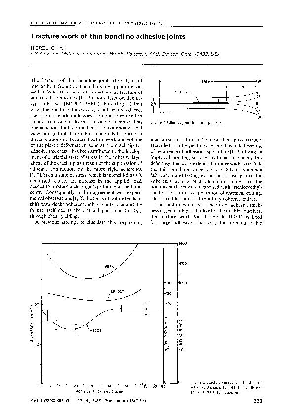 (PDF) Fracture work of thin bondline adhesive joints