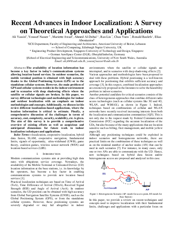 (PDF) Recent Advances in Indoor Localization: A Survey on Theoretical ...