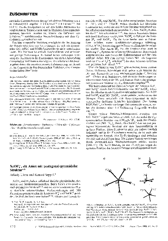 (PDF) XeOF5-, ein Anion mit pentagonal-pyramidaler Struktur | Konrad ...