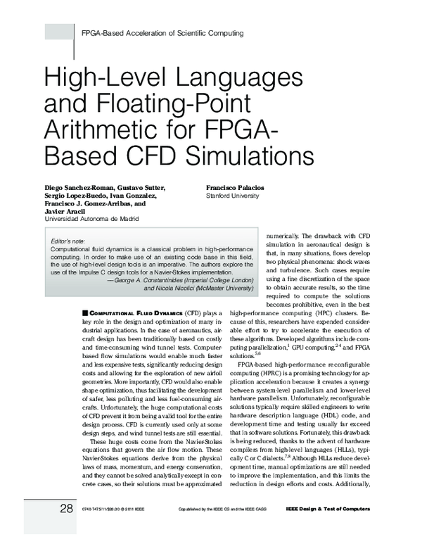 Pdf High Level Languages And Floating Point Arithmetic For Fpga Based Cfd Simulations 