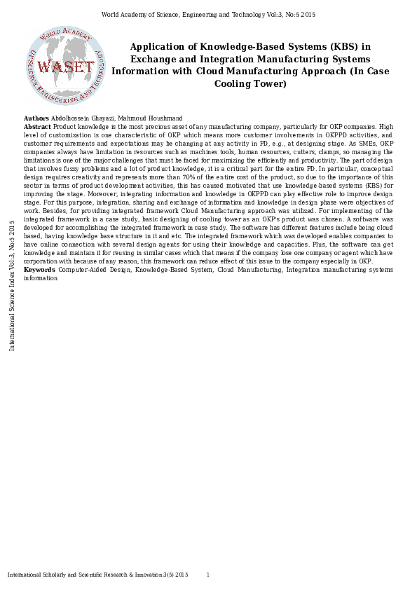 (PDF) Application of Knowledge-Based Systems (KBS) in Exchange and ...