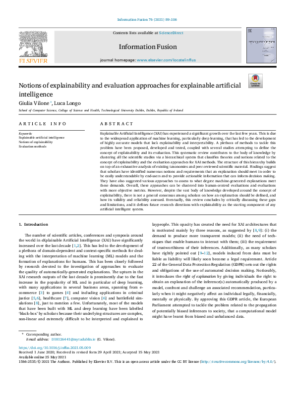 Pdf Notions Of Explainability And Evaluation Approaches For