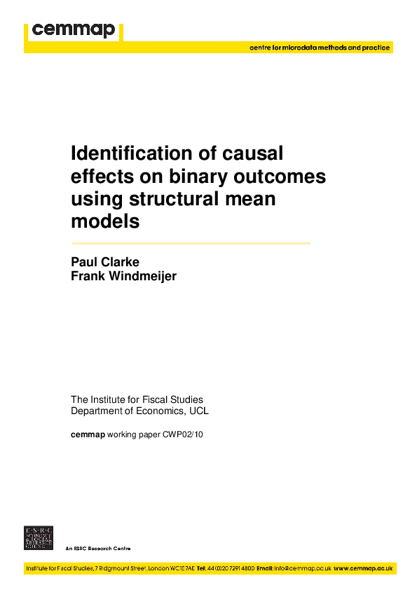 Pdf Identification Of Causal Effects On Binary Outcomes Using