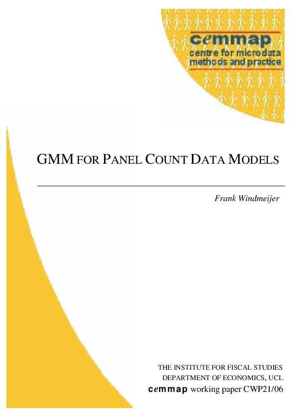 (PDF) GMM for Panel Count Data Models