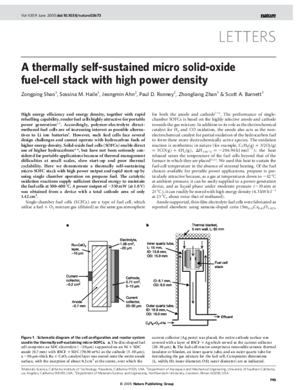 (PDF) A thermally self-sustained micro solid-oxide fuel-cell stack with ...