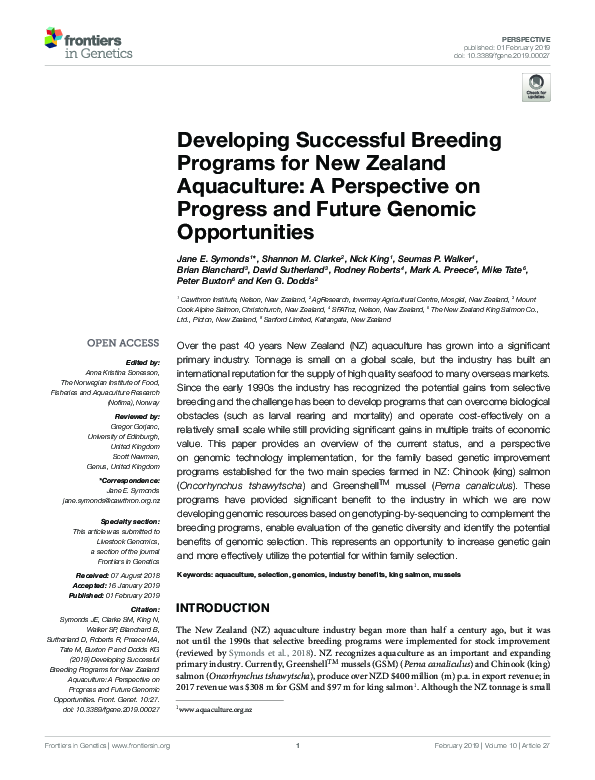 (PDF) Developing Successful Breeding Programs for New Zealand ...