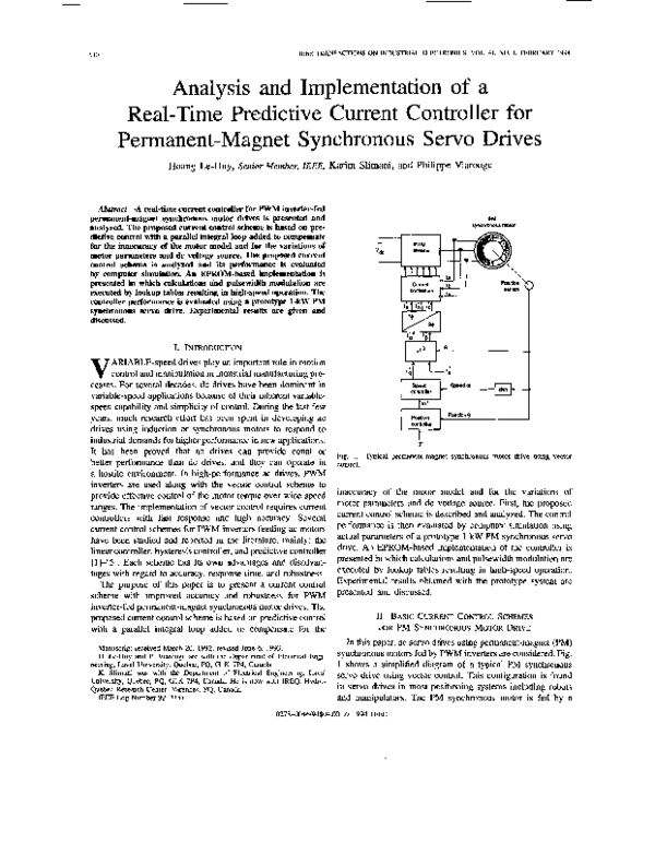 Pdf Analysis And Implementation Of A Real Time Predictive Current