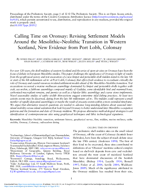 (PDF) Calling Time on Oronsay: Revising Settlement Models Around the ...