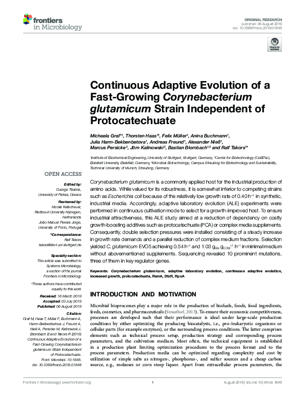 (PDF) Continuous Adaptive Evolution of a Fast-Growing Corynebacterium ...