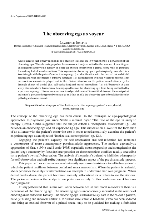 (PDF) The observing ego as voyeur