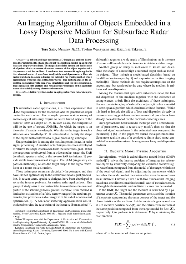 (PDF) An imaging algorithm of objects embedded in a lossy-dispersive ...