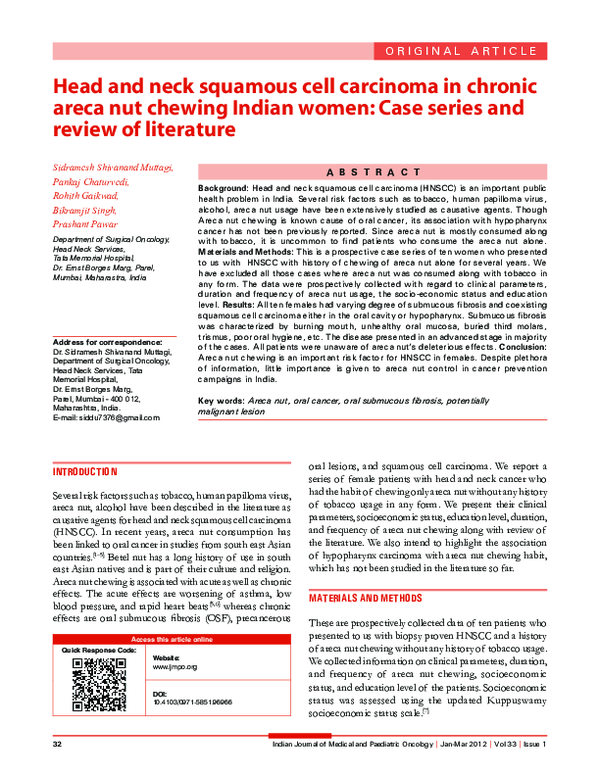(PDF) Areca Nut Chewing Habit in Preschoolers: Two Rare Case Reports and Literature Review ...