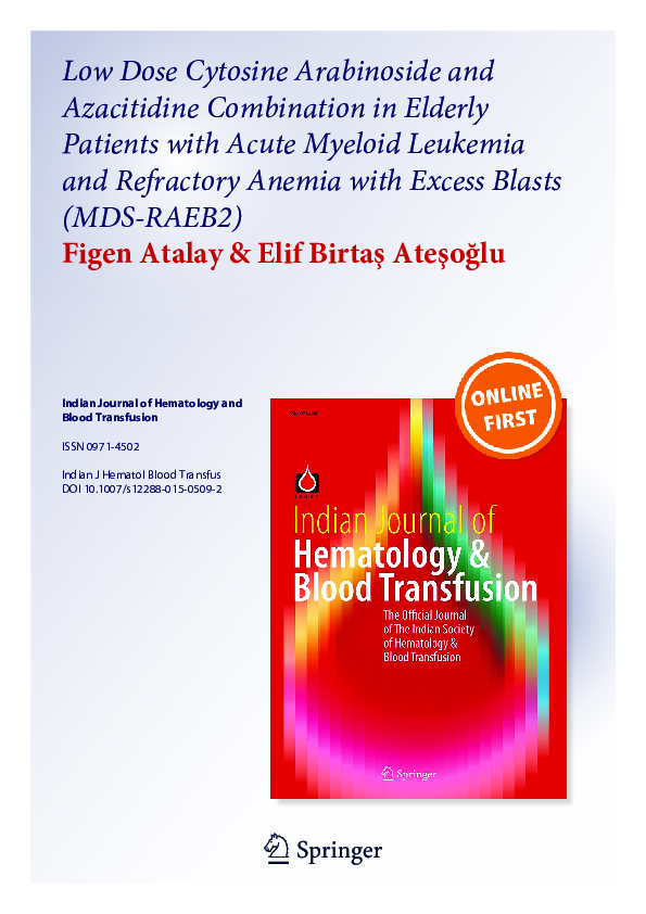 (PDF) Low Dose Cytosine Arabinoside and Azacitidine Combination in ...