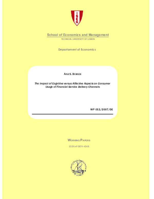 Pdf The Impact Of Cognitive Versus Affective Aspects On Consumer