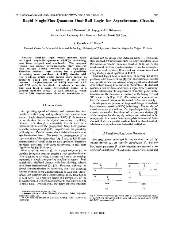 Pdf Rapid Single Flux Quantum Dual Rail Logic For Asynchronous Circuits 4629