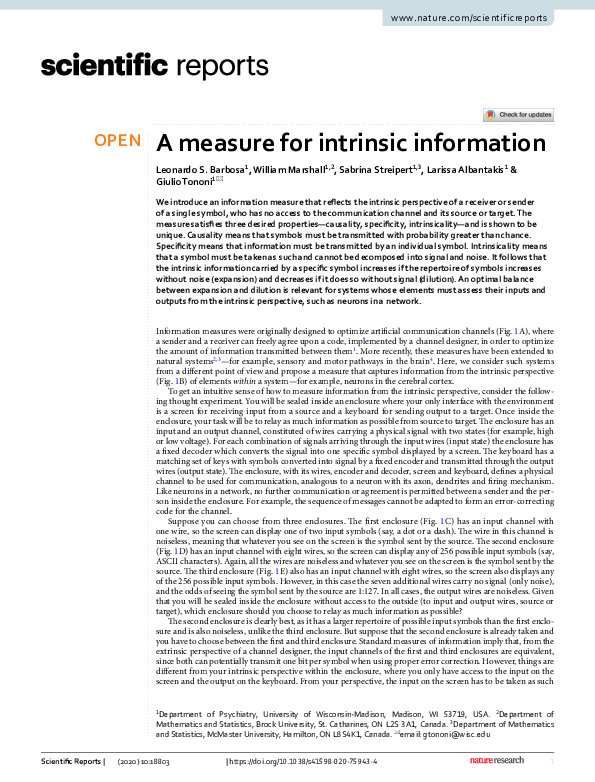 (PDF) A measure for intrinsic information