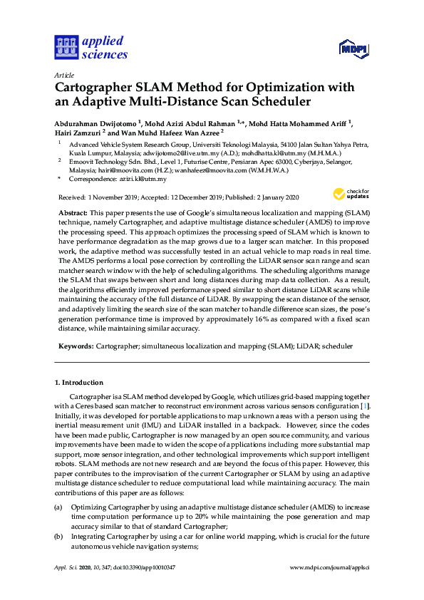 (PDF) Cartographer SLAM Method for Optimization with an Adaptive Multi ...