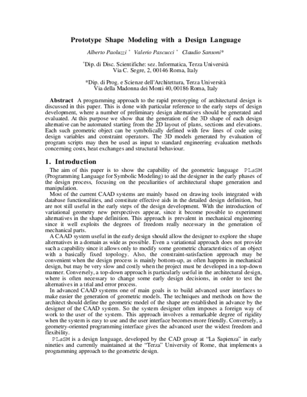 (PDF) Prototype shape modeling with a design language | Alberto ...