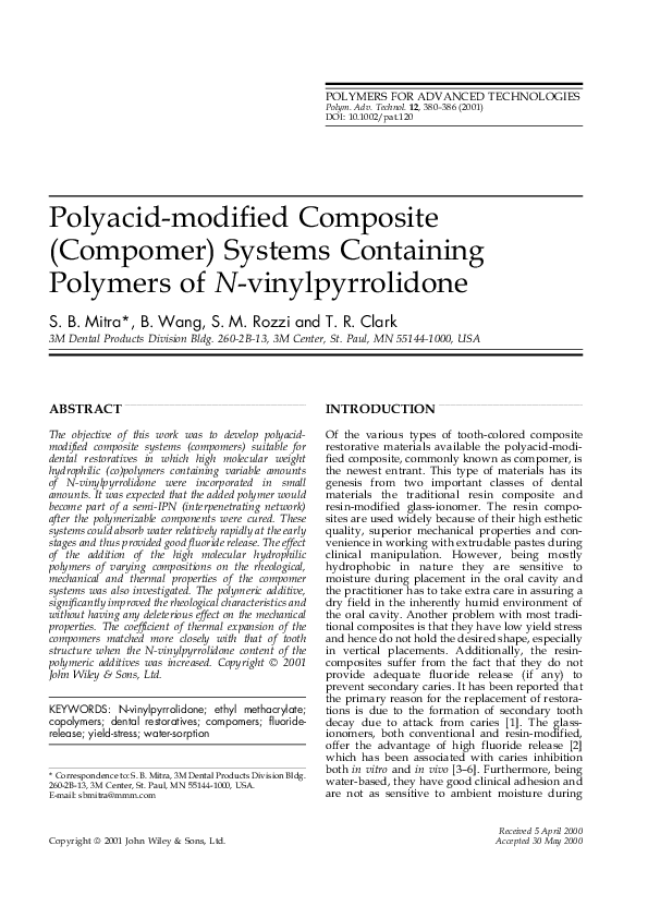 (PDF) Polyacid-modified composite (compomer) systems containing ...