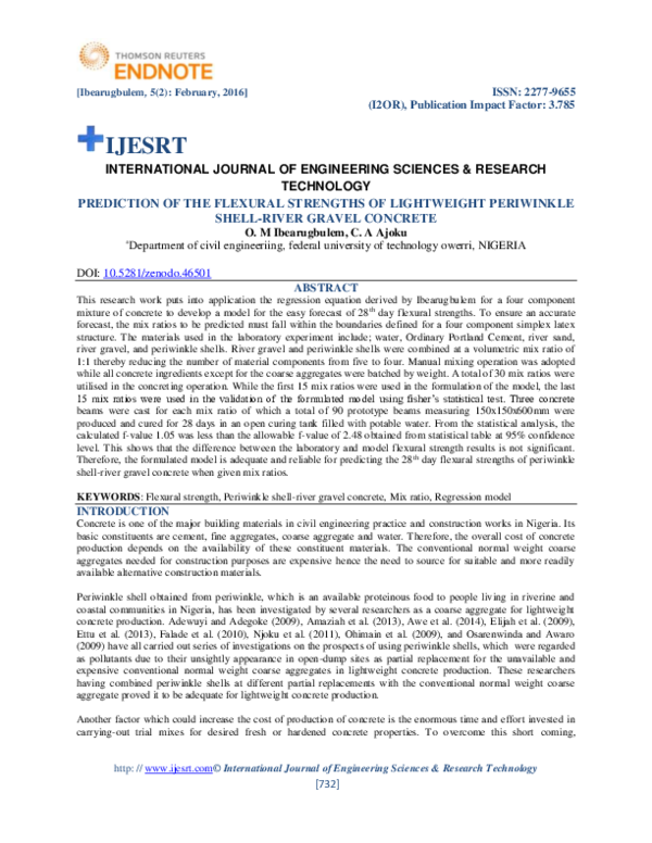 (PDF) INTERNATIONAL JOURNAL OF ENGINEERING SCIENCES & RESEARCH ...